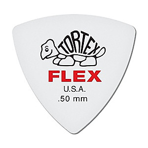 Dunlop Tortex Flex Triangle .50mm Red Guitar Pick-6 Pack, .50mm | White
