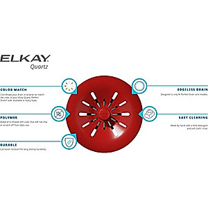 Elkay LKPDQD1BK Quartz Perfect Drain 3-1/2" Polymer Disposer Flange with Removable Basket Strainer and Rubber Stopper Black