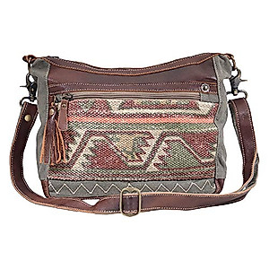 Myra Bag Luguni Upcycled Canvas & Leather Shoulder Bag S-1610