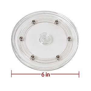 6" Lazy Susan Turntable Acrylic Ball Bearing Rotating Tray for Spice Rack Table Cake Kitchen Pantry Decorating TV Laptop Computer Monitor