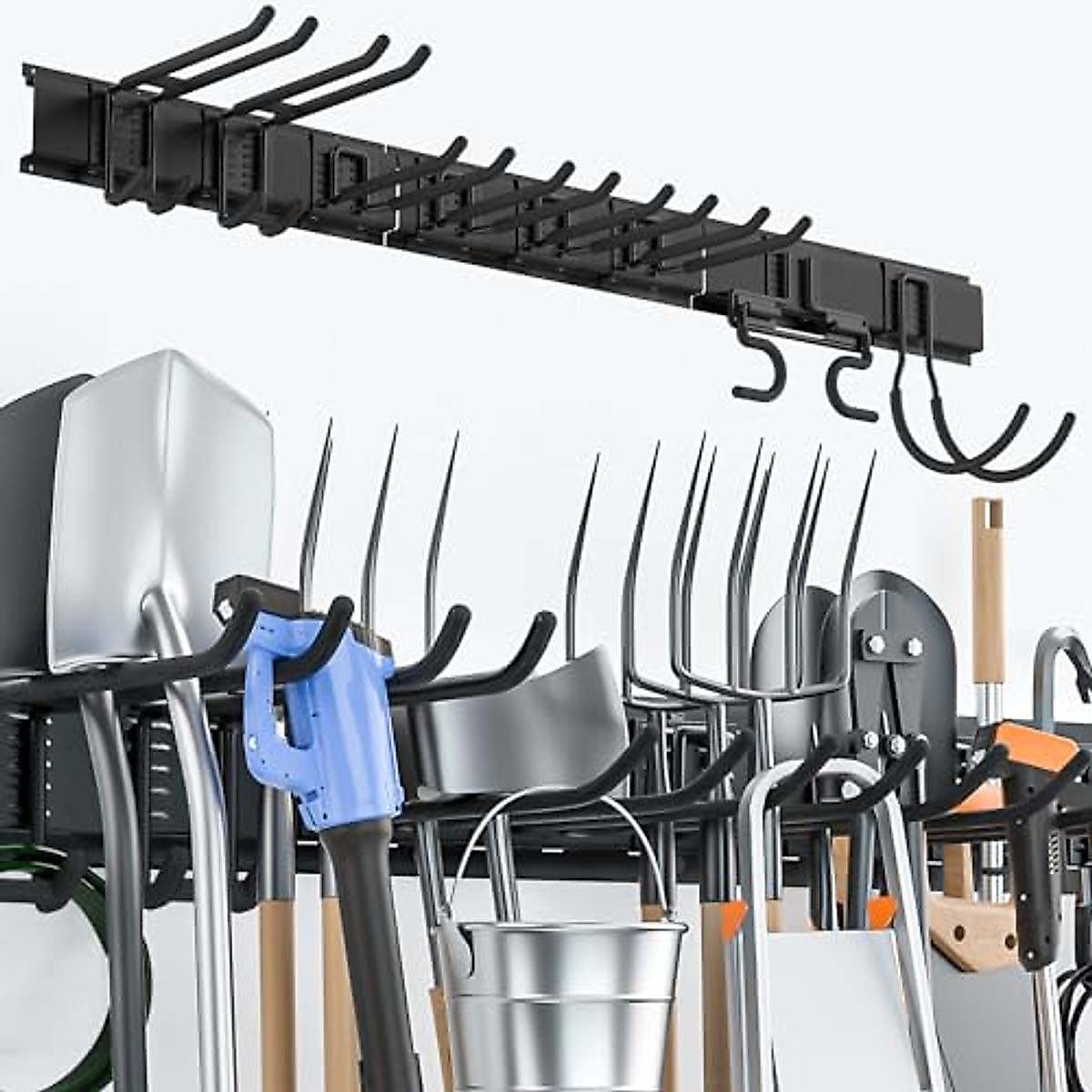 HOMSAILMO Under Sink Organizer and Storage, Kitchen Organization Rack with Double Sliding Cabinet Drawers, Multi-Purpose Storage Shelf Holder with 4 Hooks for Bathroom, Pantry