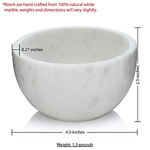 Beau Brummell The Original Marble Shaving Soap Bowl Handmade from 100% Natural Marble with Interior Grooves for Maximum Lather | Heat Retaining Stone Provides a Luxurious Hot Shave Experience