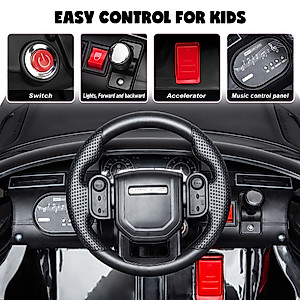 TOBBI 12V Licensed Land Rover VELAR Vehicle, Kids Ride On Car w/2.4G RC, 4 Wheel Suspension, LED, Music, for Boys Girls (White)