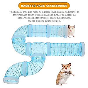 balacoo Hamster Tubes and Tunnels Kit, 2 Sets Transparent DIY Hamster Tunnel Playground, Small Animals Toys Hideout for cage