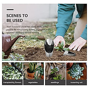 Yardwe 9pcs Silver Pot Care Vegetation Weeding Scoops Metal The Accessories Garden Cleaner Tools Scoop: Tool Spade Ceramic Rake Bonsai Cups Miniature Potted Bucket Home Steel Scoopers