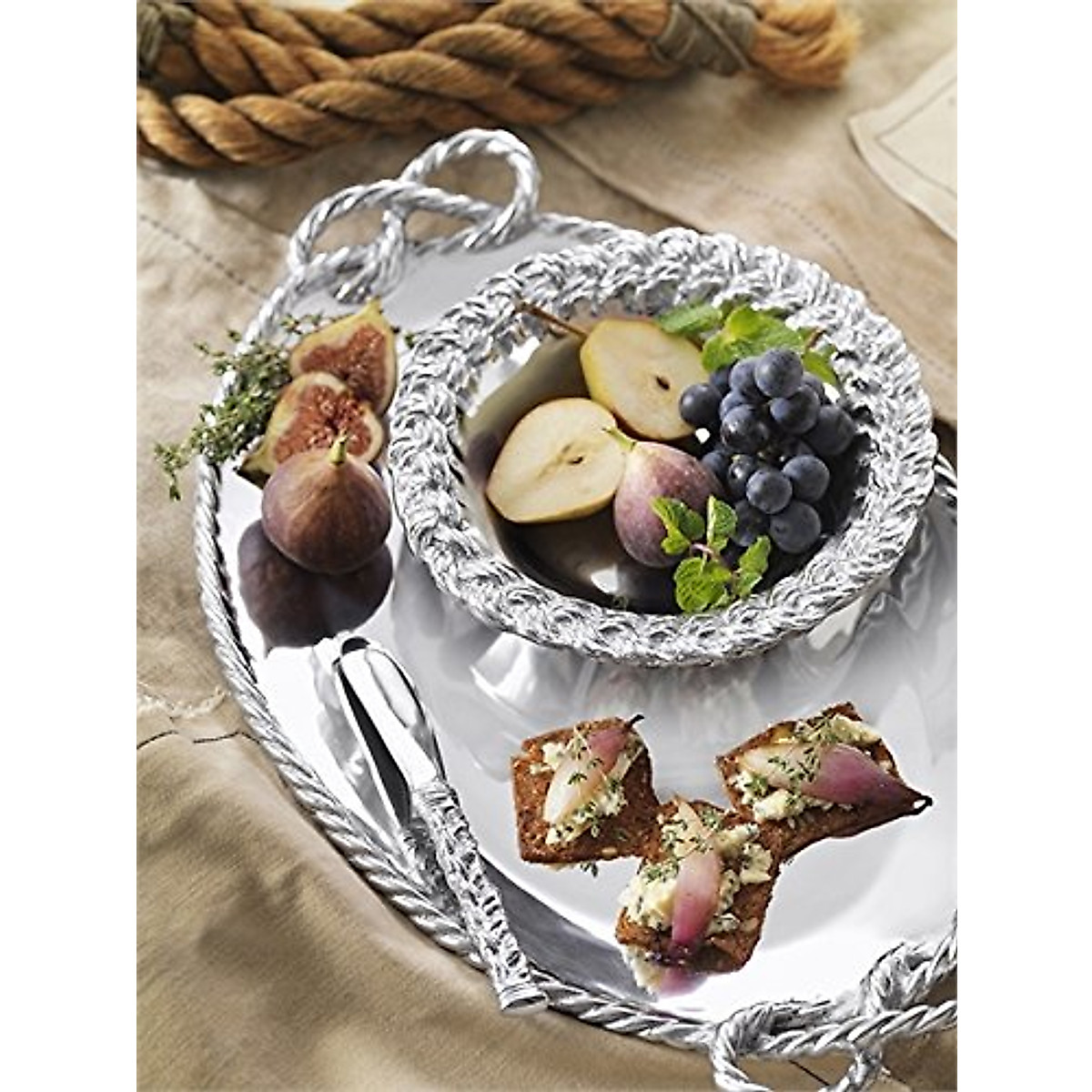 Mariposa Rope Oval Serving Tray