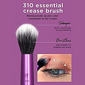 Real Techniques Everyday Eye Essentials Makeup Brush Kit, Eye Makeup Brushes for Eye Liner, Eyeshadow, Brows, & Lashes, Synthetic Bristles, Cruelty-Free & Vegan, 8 Piece Set