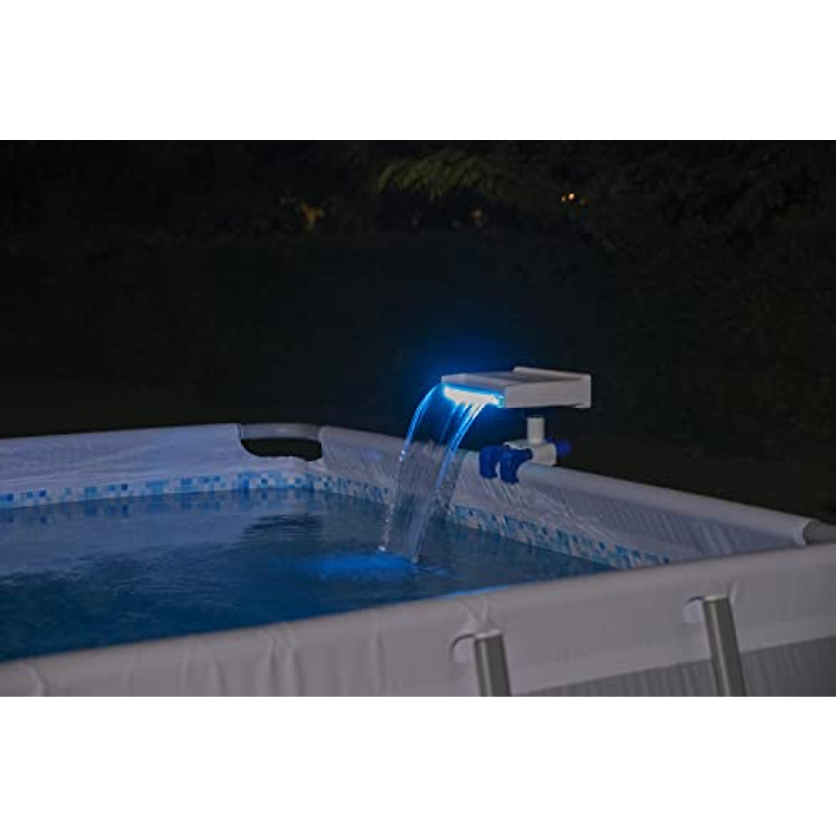 Bestway 58619 Flowclear Soothing Waterfall, Above Ground Pool Accessory with LED Lights, Multicolor