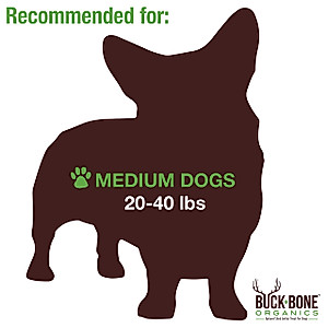 Buck Bone Organics Dog Chews, Moose Antlers for Dogs, Long Lasting Dog Bones for Aggressive Chewers, All Natural, No Preservatives, Wild Shed in The USA (Medium)
