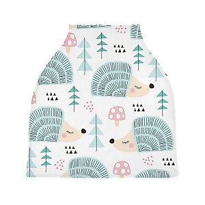 Nursing Cover Breastfeeding Soft Carseat Canopy Cute Hedgehog Multi Use for Baby Car Seat Covers Canopy Shopping Cart Cover Scarf Light Blanket Stroller Cover