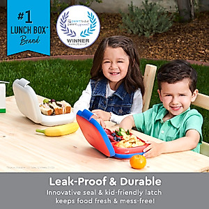 Bentgo® Kids Chill Leak-Proof Lunch Box - Included Reusable Ice Pack Keeps Food Cold; 4-Compartment Bento Lunch Container; Microwave & Dishwasher Safe; 2 Year Manufacturer Warranty (Gray)