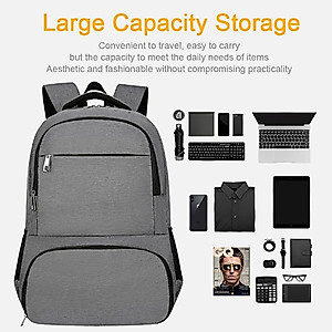 Lunch Backpack, Insulated Cooler Backpack Fits 15.6 Inch Laptop, Water-Resistant Backpack with USB Charging Port for Men, for Work Beach Camping Picnics Hiking,Dark Grey