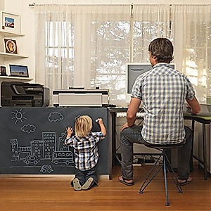 UnityStar Chalk Paper, 17.7" X 78.7" Adhesive Chalkboard Contact Paper Removable Wall Decal Stickers with 1 Liquid Chalk Marker & 5 Colors Chalks for Home Office School Blackboard Restaurant Menu