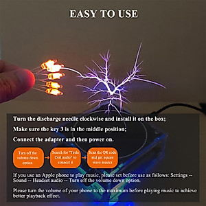 ISolderStore Musical Tesla Coil Speaker Mini Bluetooth Music Tesla Coil Magic Box Arc Plasma Artificial Lightning Desktop Toy Magic Beat Electron Tesla Box Assembled