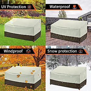 LBW Round Outdoor Furniture Covers Waterproof Patio Table&Chair Set Cover UV Protection Anti-Fading Outdoor Furniture Cover 72"D x 23" with Storage Bag