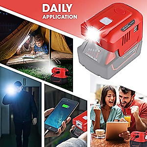 Alian for Milwaukee 18V Lithium Battery Inverter Generator,for Milwaukee USB Charger Adapter with LED Light,for Milwaukee Portable Power Source,for Milwaukee 150 Watt Power Inverter,18V DC to 120V AC