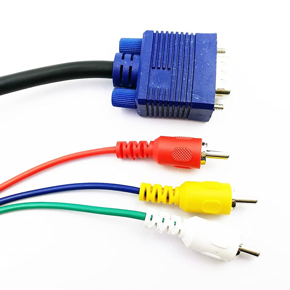 5FT / 1.5M VGA to 3 RCA Cable VGA Male Cable 15 pin Digital to Analog PC TV Video Cable AV Adapter HDTV Laptop PC DVD Display Cable Converter