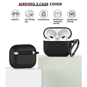 BRG for Airpods 3 Case Cover, Soft Silicone Protective Case Skin with Keychain for Apple Airpods 3 Case 2021[Front LED Visible]