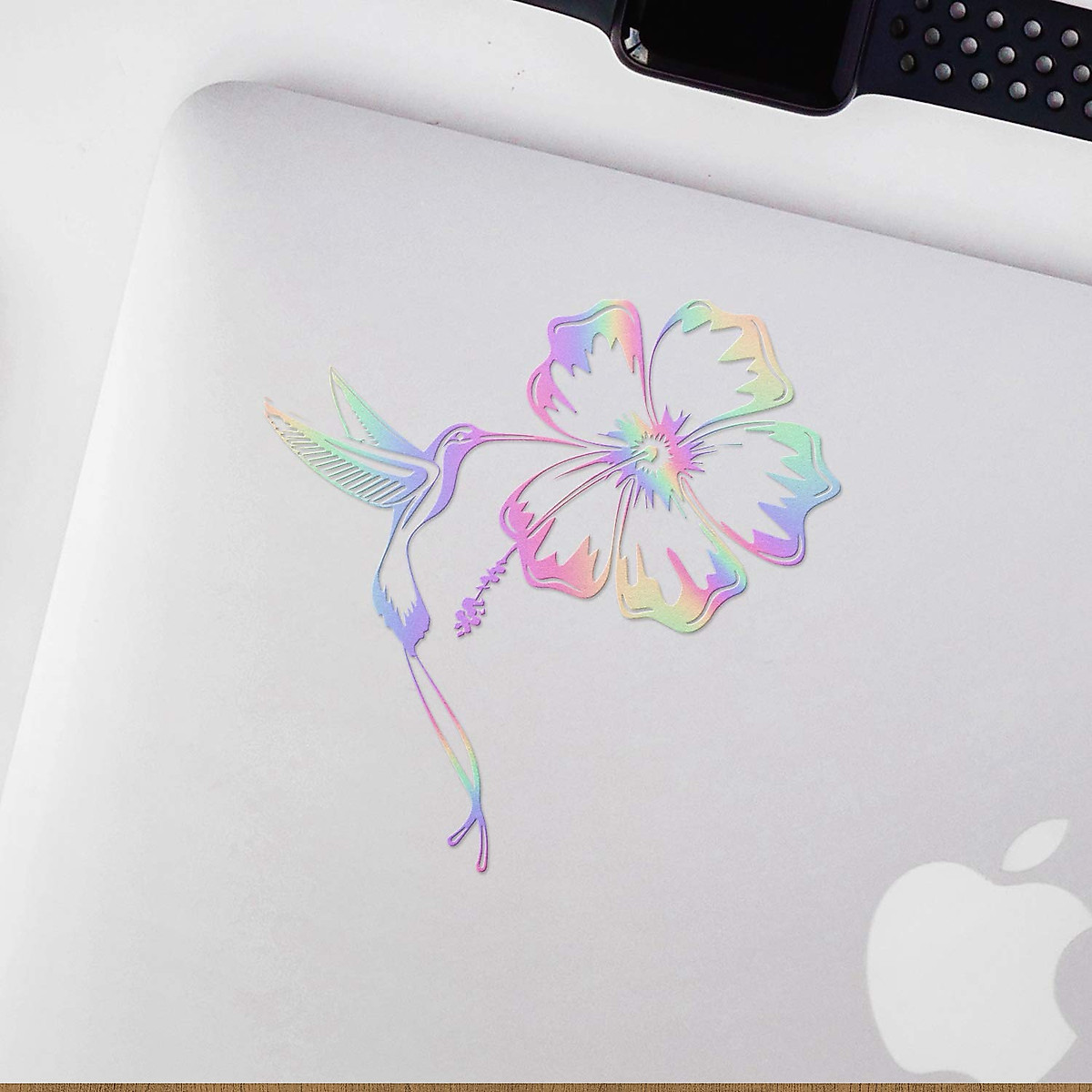 Transparent Decal Stickers of Hummingbird and Hibiscus Tattoo (Hologram) Premium Waterproof Vinyl Decal Stickers for Laptop Phone Accessory Helmet Car Window Mug Tuber Cup Door Wall ANDstic603753HOAA