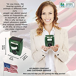 GARDEN SECRETS (2023 Version) Compact Solar Ultrasonic Animal Repellent. Skunk Raccoon Deer Coyote Cat Rat Mice etc Deterrent. Keep Pests Away from Your Property Within 2-4 Weeks. (Green, 3 Pack)