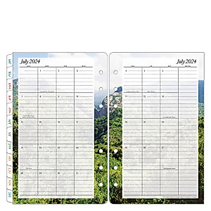 FranklinCovey - Seasons Two-Page Monthly Calendar Tabs (Compact, Jan 2024 - Dec 2024)