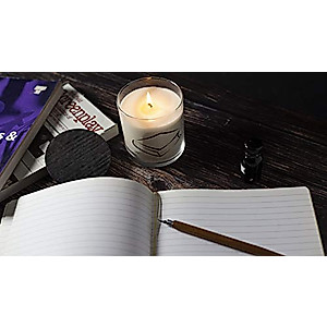 Library Book Scented Candle, 9 Oz with Glass Container - 100% Organic Soy Wax Lightly Scented with Clean Burning Natural Cotton Wick - Made in The USA