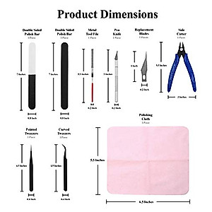 Mandala Crafts Model Tool Kit - Hobby Building Tool Hardware Basic Set with Hobby Clippers Model Tweezers for Plastic Model Car Dollhouse