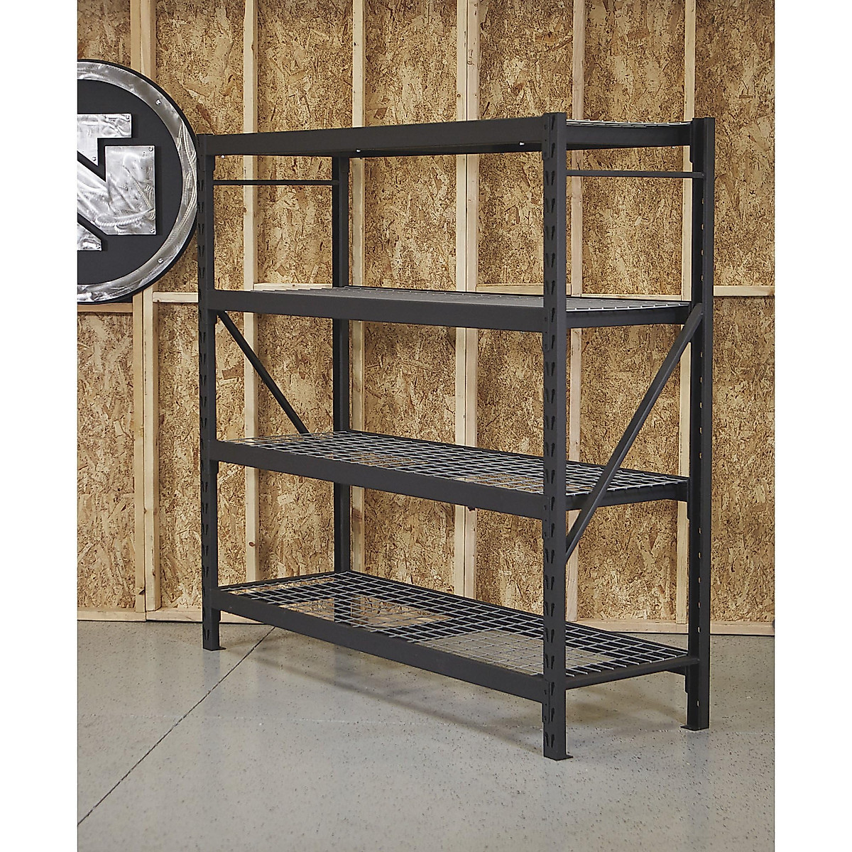 Ironton 4-Tier Industrial Shelving Rack - 77in.W x 24in.D x 72in.H, Model# 2611T002
