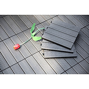 Courtyard Casual 119 Outdoor Deck Tiles, Gray, 9 Piece