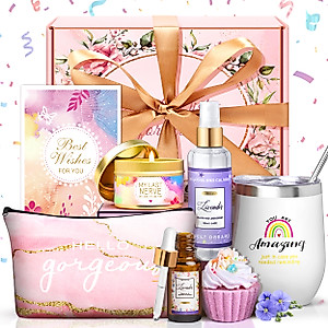 Birthday Gifts for Women Bath Relaxing Spa Gifts for Mom Candle Gift Basket for Best Friends Unique Gifts for Women Sleep Well Gift Set Get Well Soon Gifts for Sister Wife Her Coworker Bestie