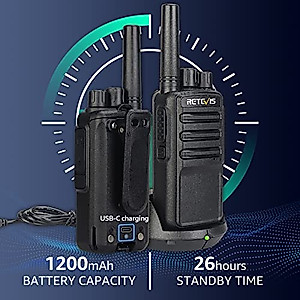 Retevis NR10 AI Noise Cancelling Two Way Radios,Heavy Duty 2 Way Radio with Shoulder Mic,16CH 1200mAh, USB Charging Base, Compact Walkie Talkies for Gift Factory Manufacturing Workshops(4 Pack)