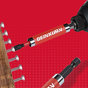 Geinxurn 5 PCS Drive Guide with Self Retracting Sleeve, Mixed Length Magnetic Drill Bit Tip Holder for Prevent Screws Shaking When Driving