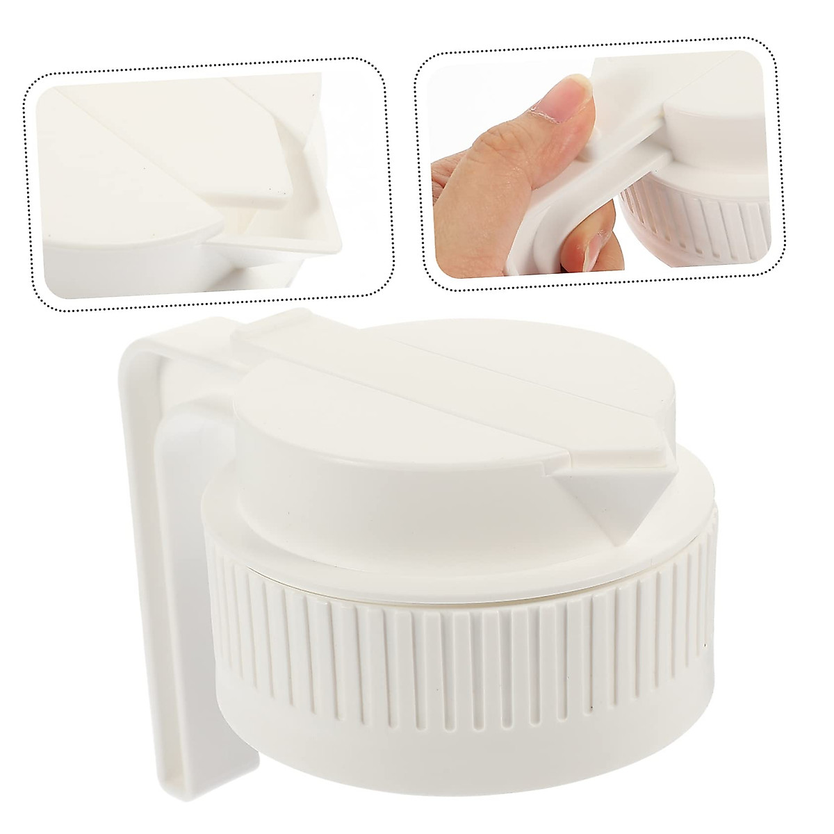 Hemoton 2pcs Mason Jar Pour Lids Flip Top Glass Bottle Glass Drinkware Wide Mouth Glass Jars Handheld Mason Jar Lid Plastic Mason Jar Caps Mason Jar Cover Mason Jar Accessories Clamshell