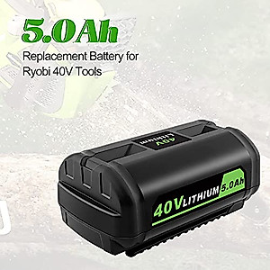 ADVNOVO 40V 5.0Ah Lithium-Ion OP4050A Battery Compatible with Ryobi 40V Battery OP4015 OP4026 OP40201 OP40261 OP4030 OP40301 OP4040 OP4050 OP40501 OP40601