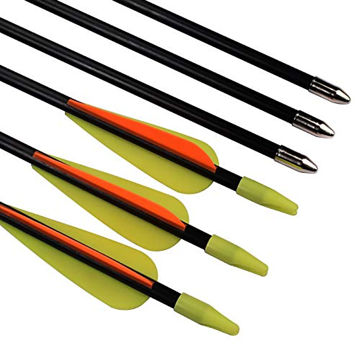 26 Inch Fiberglass Youth Arrows Archery Target Kids Recurve Bow Children Practice for Beginners Outdoor (Pack of 12)