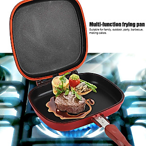 Double Side Grilled Pan, Non‑Stick Aluminium Double Grill Pan Sandwich And Panini Maker Fry Pan for Barbecue, Chicken and Fish