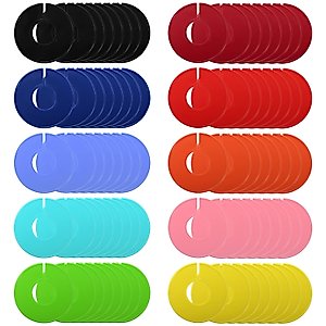 ZOOFOX 80 Pieces Closet Dividers for Hanging Clothes, Colored Clothing Rack Dividers, Round Closet Separator for Home or Clothing Store