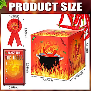 Tenceur Chili Cook off Contest Ballot Box with 50 Pcs Voting Cards and 3 Pcs Trophy Award Ribbons for Chili Cook off Game Award Prizes Party Supplies Decorations Cook Chef, Assembly Needed