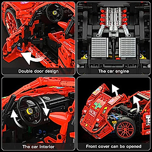 Mould King Ferrari F40 LM Racing Car Building Sets Toy with Remote Contral, 13095 Technology Super Car Model Building Blocks,1:10 Collectible Car Building Kits for Fans Adult Teens 14+(2688 Pieces)