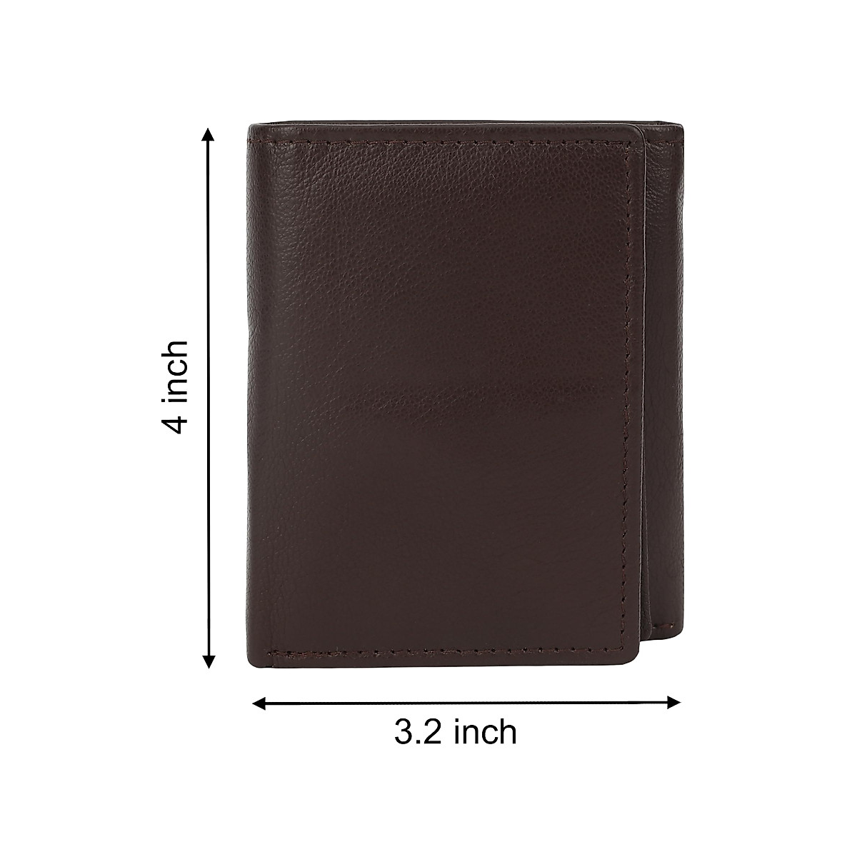 Leatherboss Genuine Leather Boys Slim Compact Flap Id and Coin Pocket Trifold Wallet for men women, Dark Brown