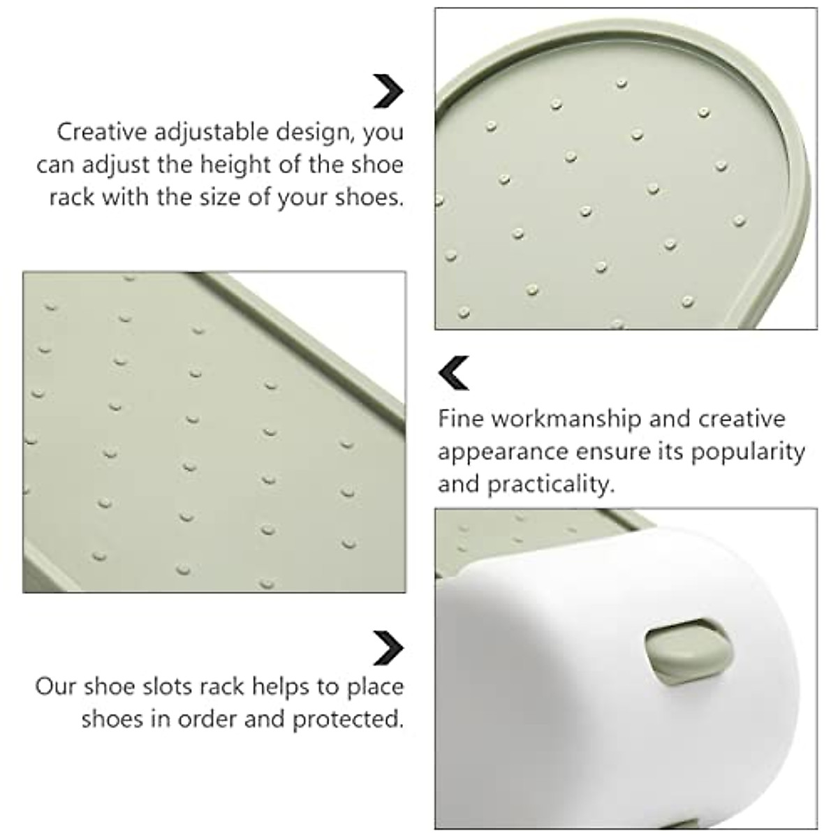 Baluue 4pcs Rack Green -Layer Display Slots Saving Organization Shoes Storage Stacker Organizer Slipper Sneaker Layer for Organizers Adjustable Space Practical Deck Sandal Household