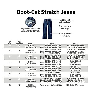 Amazon Essentials Girls' Slim Boot-Cut Stretch Jeans, Medium Wash, 14