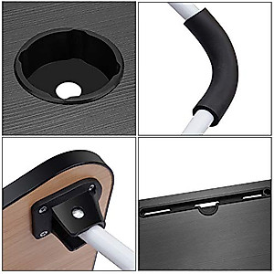 Hossejoy Foldable Laptop Table, Breakfast Serving Bed Tray, Lap Desk with Foldable Leg & Tablet Phone Groove & Cup Slot for Reading Writing Eating on Bed Couch Sofa Floor (Black)