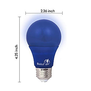 Bioluz LED Blue Light Bulbs 60W Replacement Non-Dimmable A19 LED Bulb 4-Pack