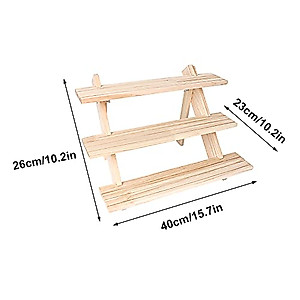 EKDJKK 3 Tier Wooden Cupcake Stand, Earring Display Stands for Selling, Desktop Ladder Plant Stand, Rustic Retail Display Riser Jewelry Holder Stand for Cupcakes, Desserts, Brooch, Bracelet, Tabletop