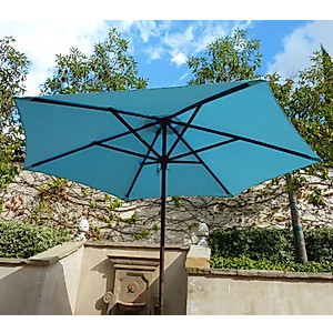 Formosa Covers 9ft Umbrella Replacement Canopy 6 Ribs in Light Blue (Canopy Only)