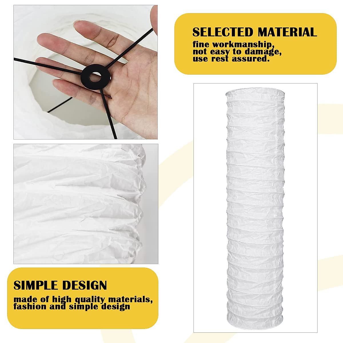 ANRONCH Rice Paper Floor Lamp Shade, Paper Floor Lampshade Light Accessories Paper Lamps Classic Modern Paper Floor Light Bulb Cage Guard for Bedroom Living Room