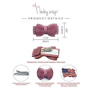 Baby Wisp 5 Charlotte Grosgrain Hair Bows Baby Girls Clips - Flowers in the Attic Gift Set