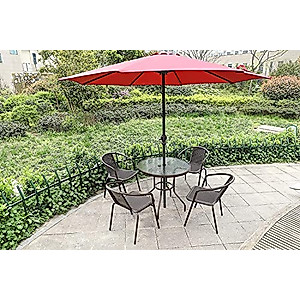 SUQ I OME 2 Sets 2 inch Outdoor Patio Parasol Umbrella Hole Ring Plug and Cap Set, for Parasol Umbrella Table Hole Cover Insert(Brown)