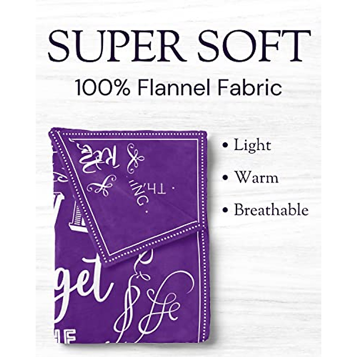 InnoBeta Retirement Gifts for Women, Never Forget The Difference You Have Made, Purple Flannel Throws Blanket, Congratulation Gifts for Retirees for Friends, Teachers, Nurses 50"x 65"